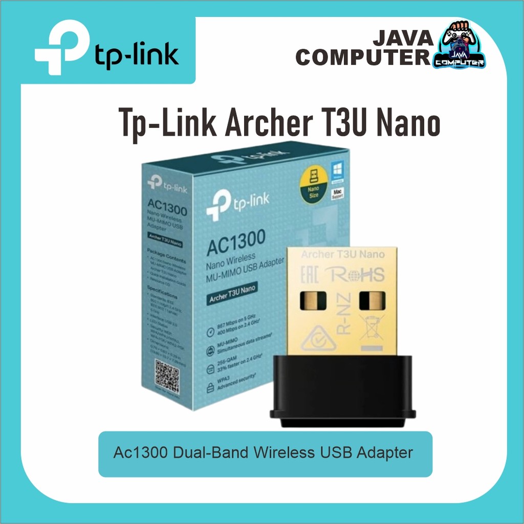 Tp-link Archer T3U Nano AC1300 อะแดปเตอร์ USB ไร้สายดูอัลแบนด์ | Shopee ...