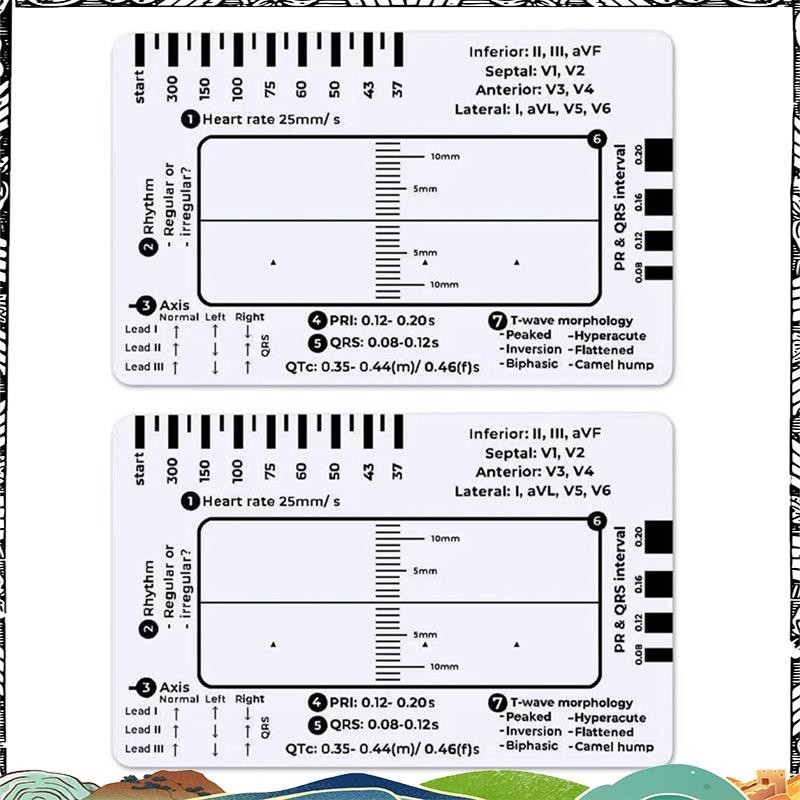 2-Pack ECG 7-Step Ruler For EKG Interpretation - Portable Transparent ...