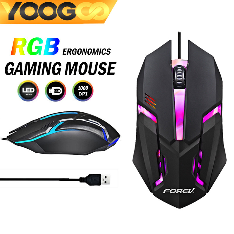 YOOGOO เมาส์ เมาส์เกมมิ่ง เม้าส์แบบมีสาย มีไฟเปลี่ยนRGB เมาส์เรืองแสง ...