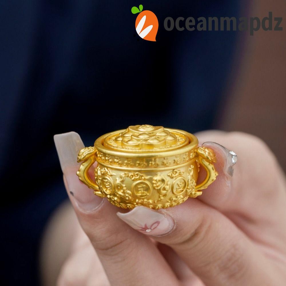 Oceanmapdz จี้นําโชคสไตล์จีน, ทองเหลืองทองแดง Zodiac Cornucopia พวง ...