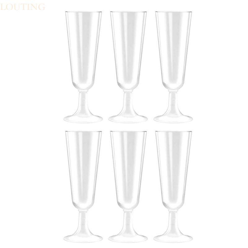 Louting 6 ชิ้น 150ML กุณโฑแบบใช้แล้วทิ้งพลาสติกแข็งไวน์แดงแก้วแชมเปญ ...