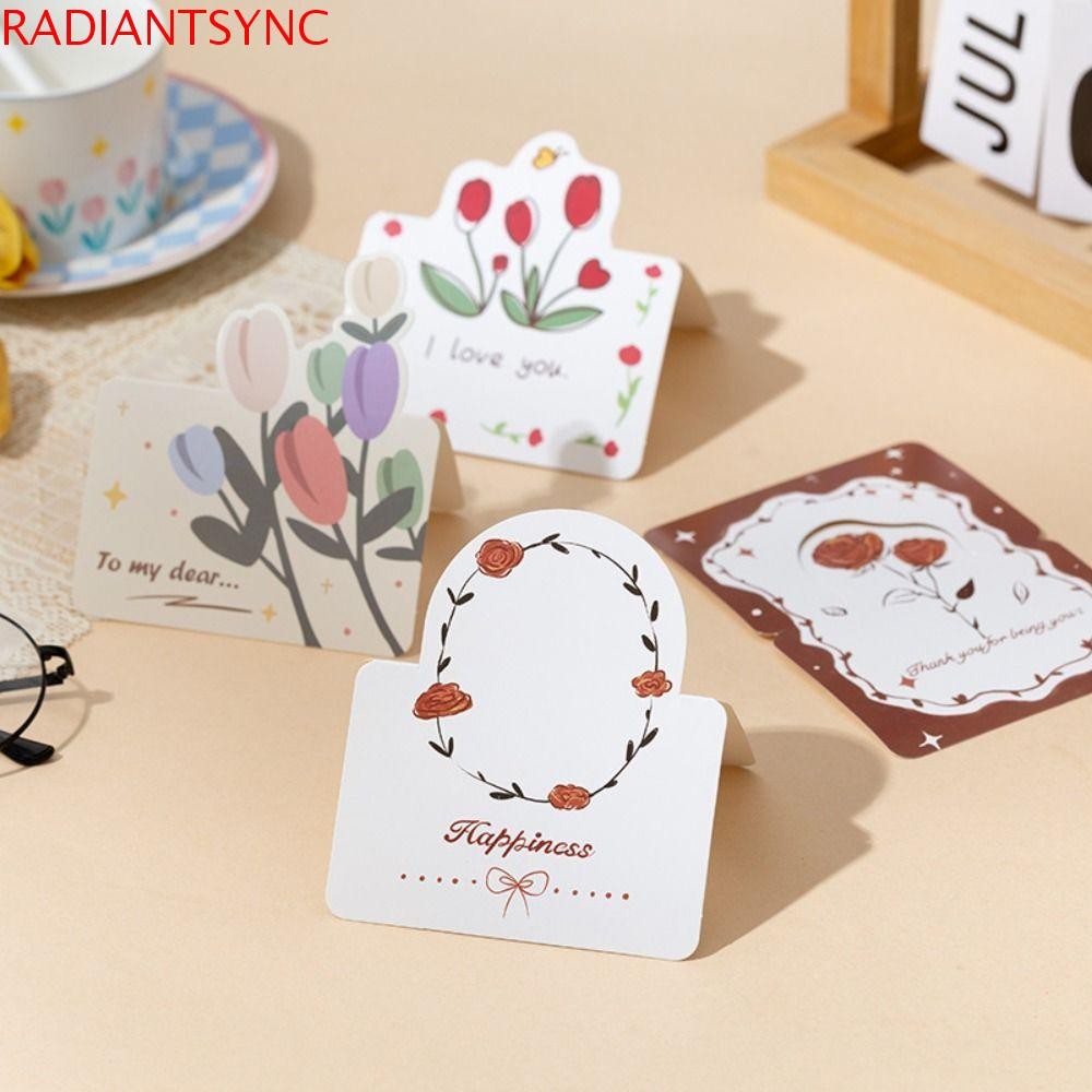 Radiantsync 10 ชิ้นการ์ดอวยพร, DIY ตกแต่งช่อดอกไม้ Series ข้อความการ์ด, ภาพเขียนด้วยลายมือ ...