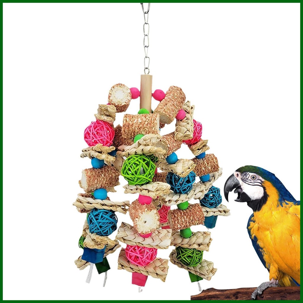 Bird Chew ของเล่นนกแก้วกรงกัดของเล่น Sepak ตะกร้อ Foraging Shredder ของ ...