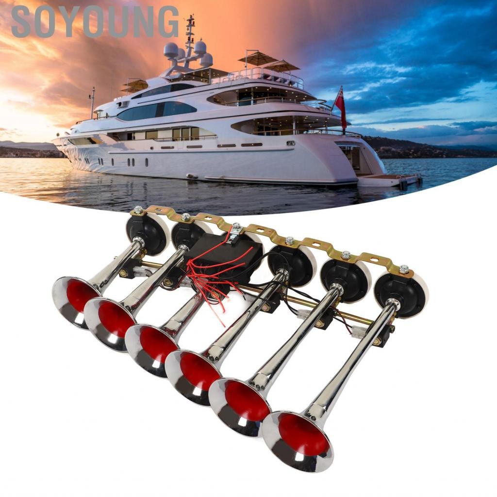Soyoung 6 แตรทรัมเป็ต 160dB แรงดัน DC 12V 24V ประสิทธิภาพที่มั่นคงโลหะ ...