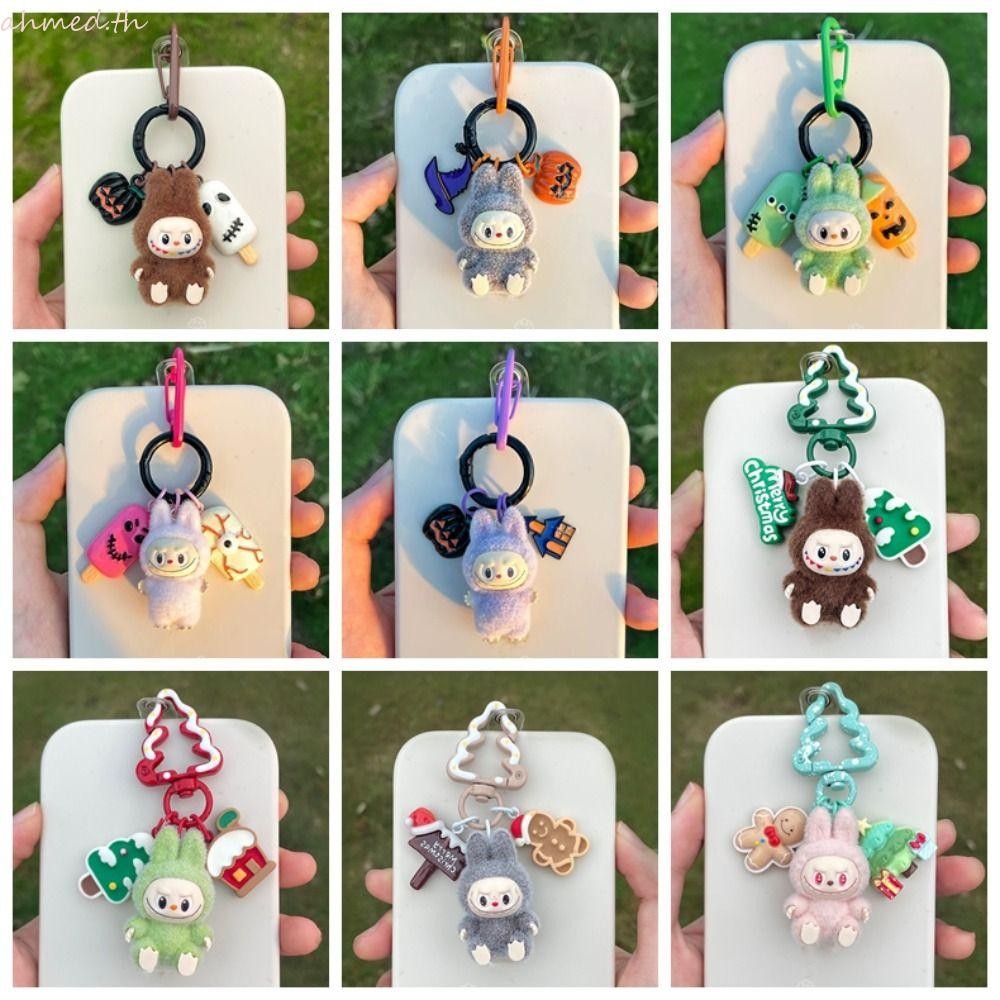 Ahmed Christmas Labubu Key Ring, PVC Ghost Sit Down Labubu จี้ ...