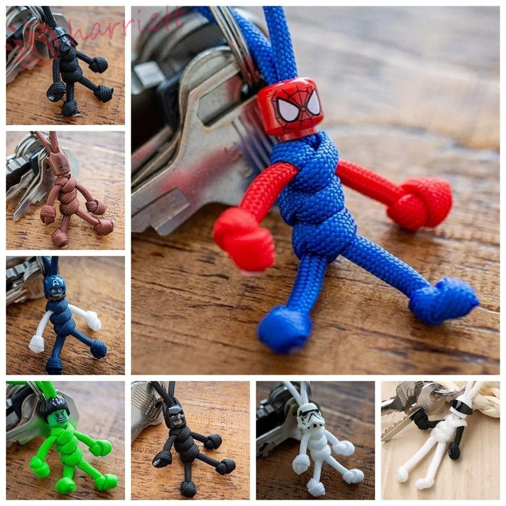 Harriett เชือกถัก Paracord, Marvel Anime Movie Dolls ร่มเชือกพวงกุญแจ ...