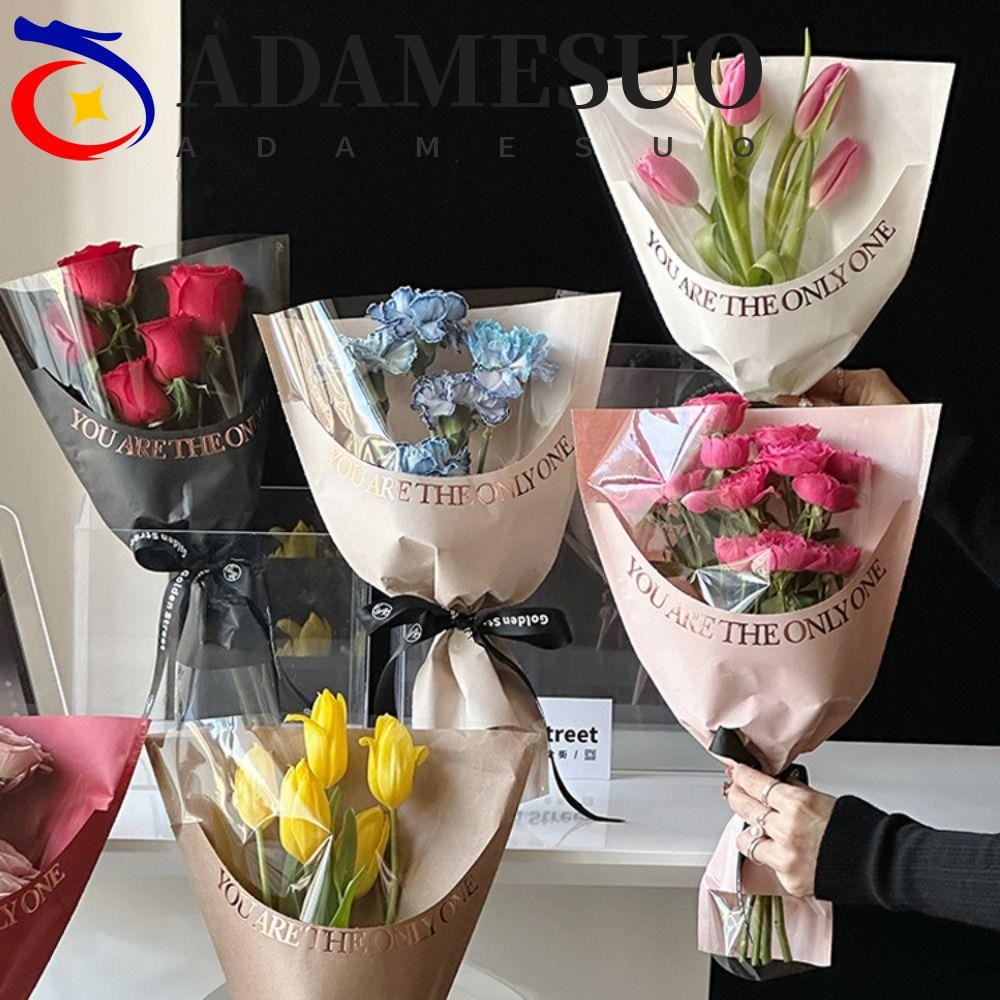 Adamesuo 10 ชิ้นถุงบรรจุดอกไม้, กระดาษห่อช่อดอกไม้กระดาษคราฟท์โปร่งใส, DIY OPP วัสดุบรรจุถุง ...