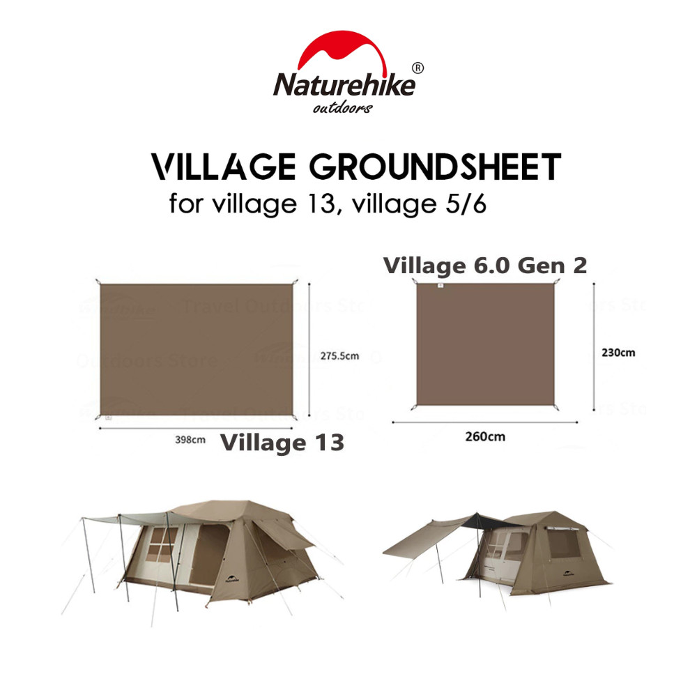 Naturehike Tikar Groundsheet Village 6/13 Flysheet Tarp Khemah พรมปู ...