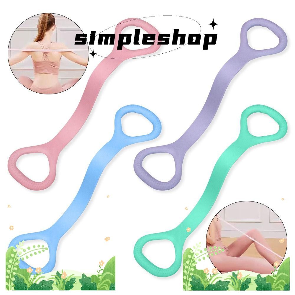 SIMPLESHOP เชือกความตึงเครียด วงต้านทานโยคะ อุปกรณ์ออกกำลังกาย สำหรับยิมที่บ้าน 8 รูปร่าง ไหล่ ...