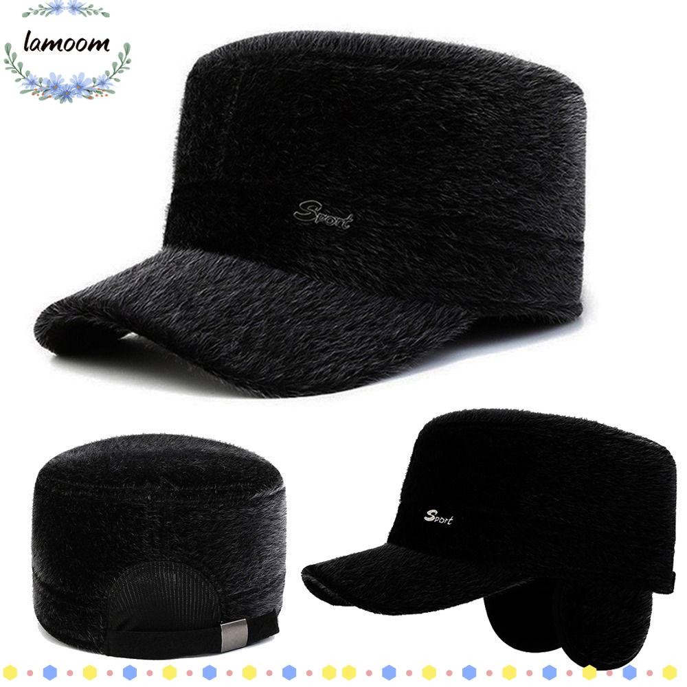 Lamoo หมวกวัยกลางคนและผู้สูงอายุ, หมวกปิดหูกันหนาวกันลมเย็น, กระบังหน้า ...