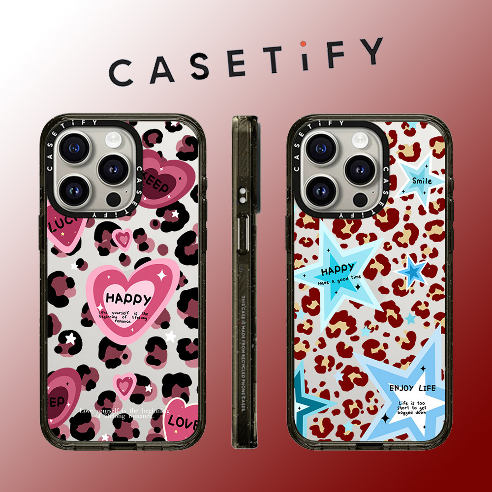 Casetify แมวน่ารักเสือดาวพิมพ์รักโปร่งใสอะคริลิคเคสโทรศัพท์สําหรับ ...