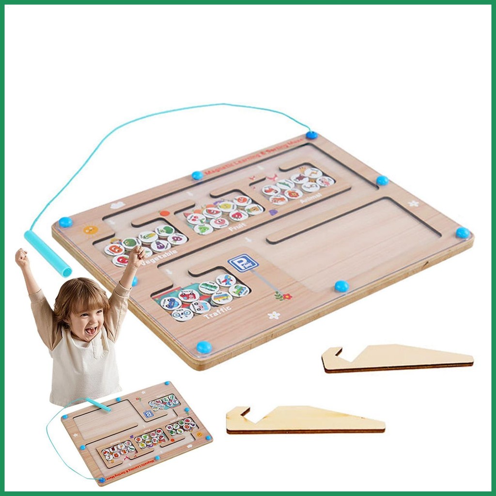 Magnetic Sorting Board ผลไม้ผักสัตว์การจราจร Sorting Maze Board ...