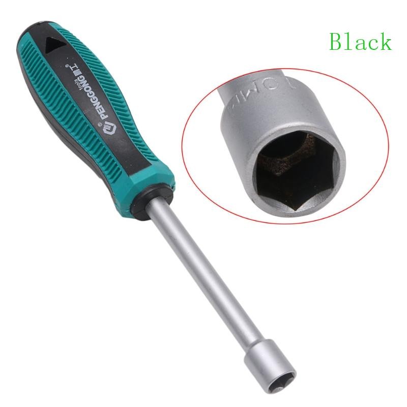 สีดําทนทานโลหะซ็อกเก็ตไดร์เวอร์ประแจไขควง Hex Nut Key Nutdriver ...