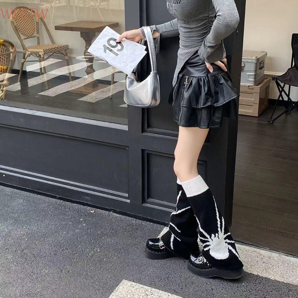 Weekw Jk ขาอุ่น, การพิมพ์ Harajuku ถักขา, แฟชั่น Lolita เท้าไนลอน Y2k ขาถุงเท้าหญิง | Shopee ...