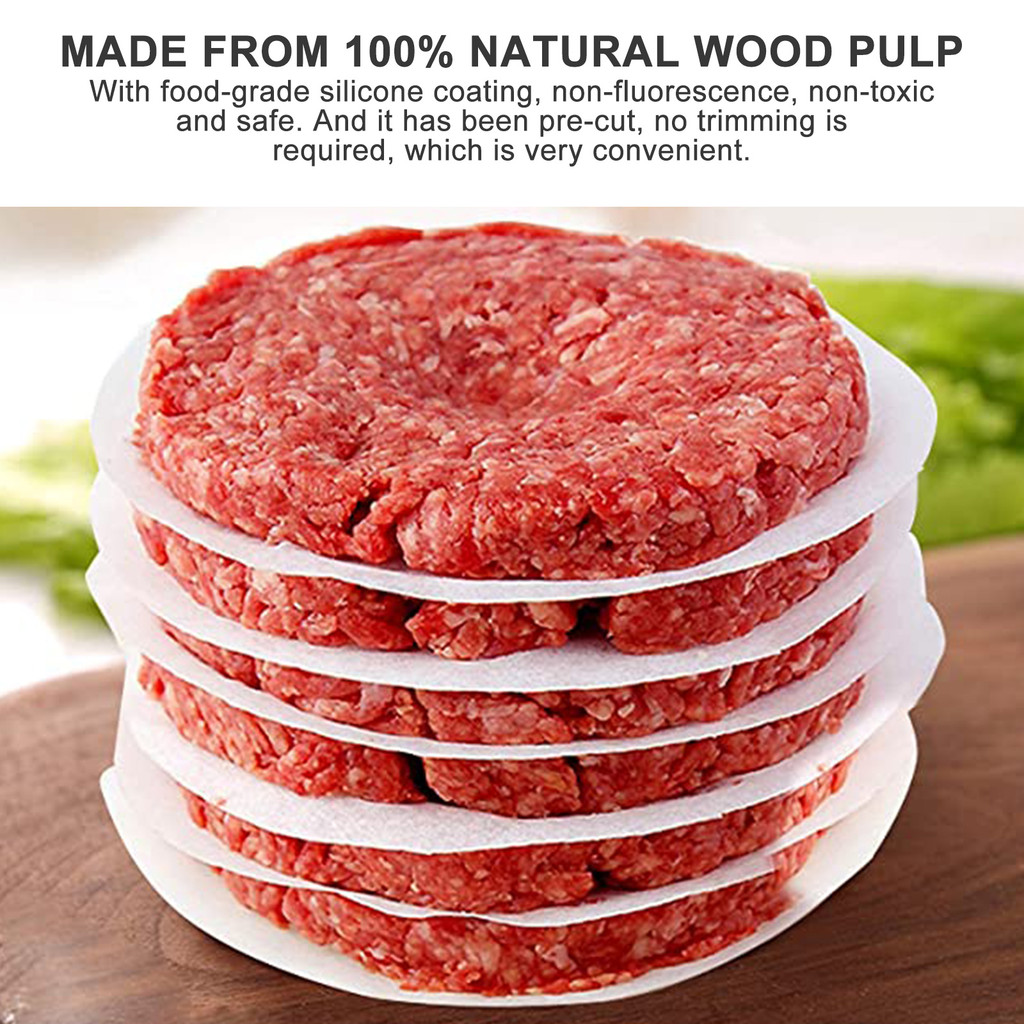 LOCAL 500pcs Hamburger Patty Paper, 4.5IN Non-Stick Wax Papers, Round ...