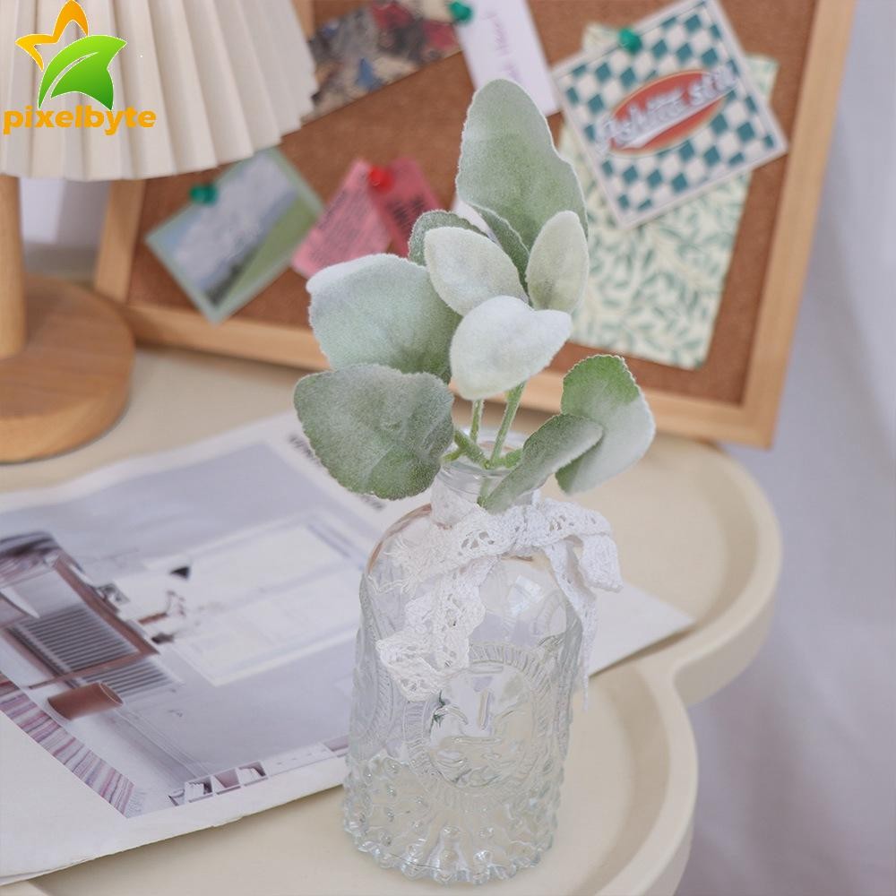 Pixelbyte ประดิษฐ์ Lambs หูสาขา, Elegant Handmade จําลอง Lamb หูใบ, การจัดดอกไม้ Flocked DIY ...