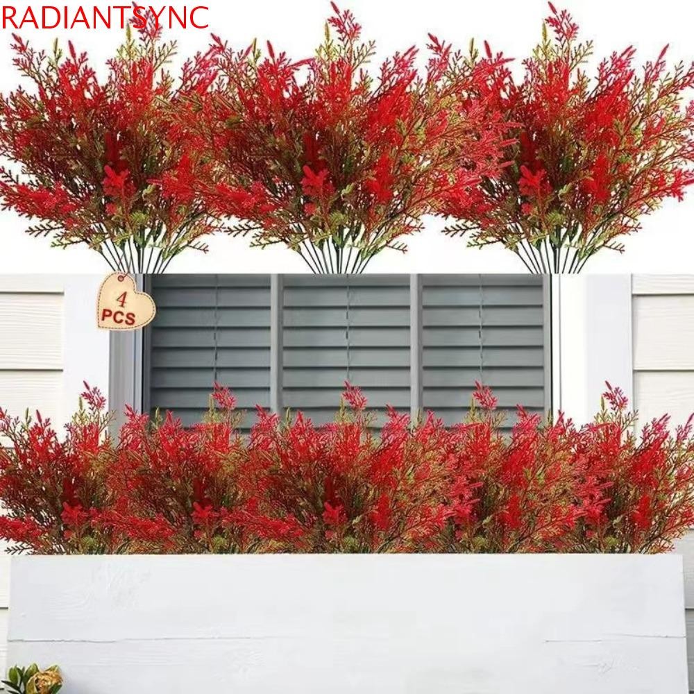 Radiantsync ประดิษฐ์ Cedar ดอกไม้พืช, Real-Touch UV ทนปลอม Cedar พืช, Greenery ไม้พุ่ม Elegant ...