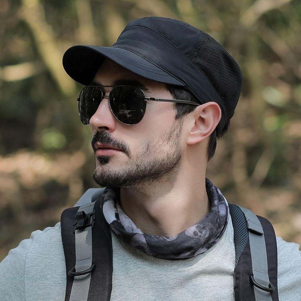 Zenithg Flat Peaked Cap, สีทึบแห้งเร็วหมวกแบน, Vintage ปรับเดินป่ากลางแจ้งผู้ชายs Sun หมวก ...