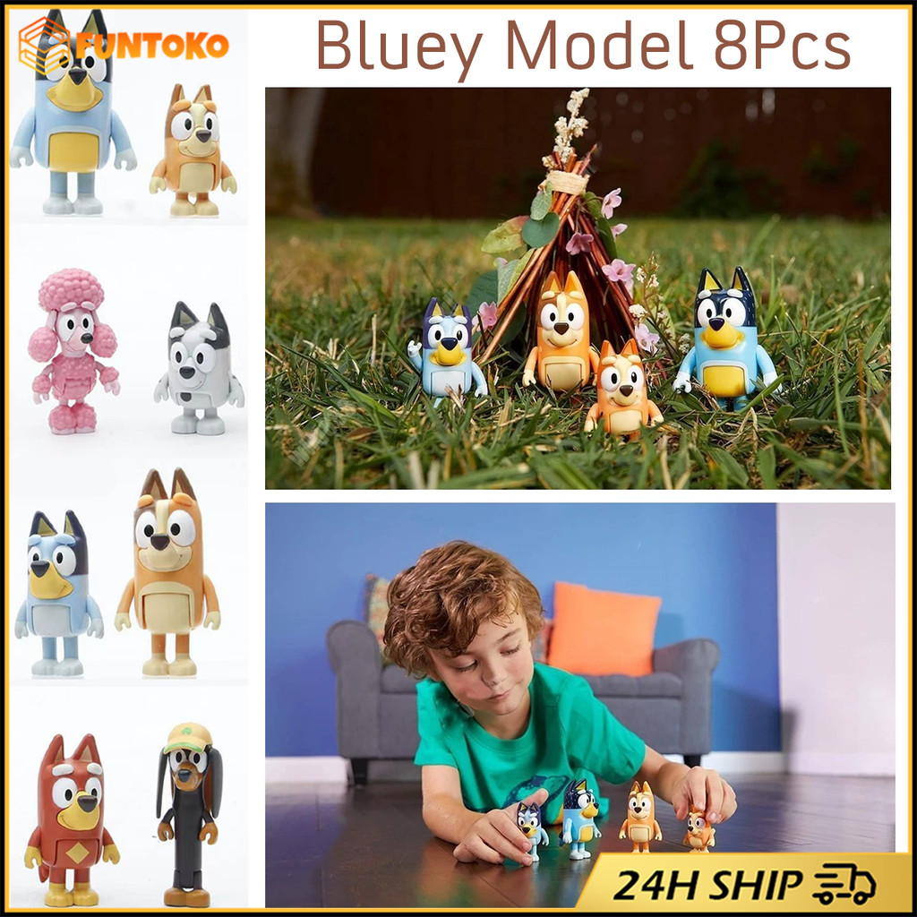 สินค้ามีคุณภาพ ชุด8ชิ้น โมเดลของเล่น ฟิกเกอร์ครอบครัว Bluey แบบPVC ของ ...
