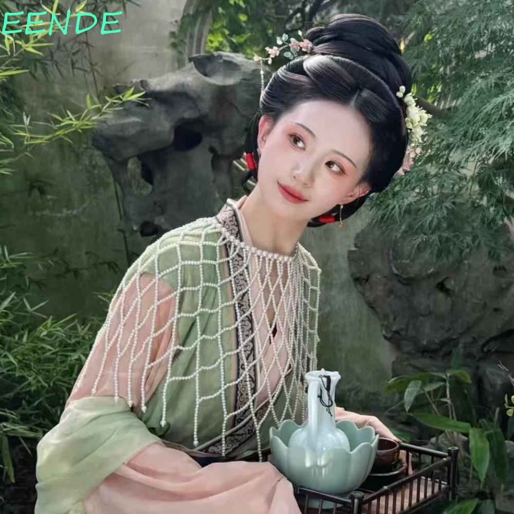 Eende ผ้าคลุมไหล่สไตล์จีน, ปกเคปมุกแบบดั้งเดิม Hanfu Yunjian, อุปกรณ์ ...