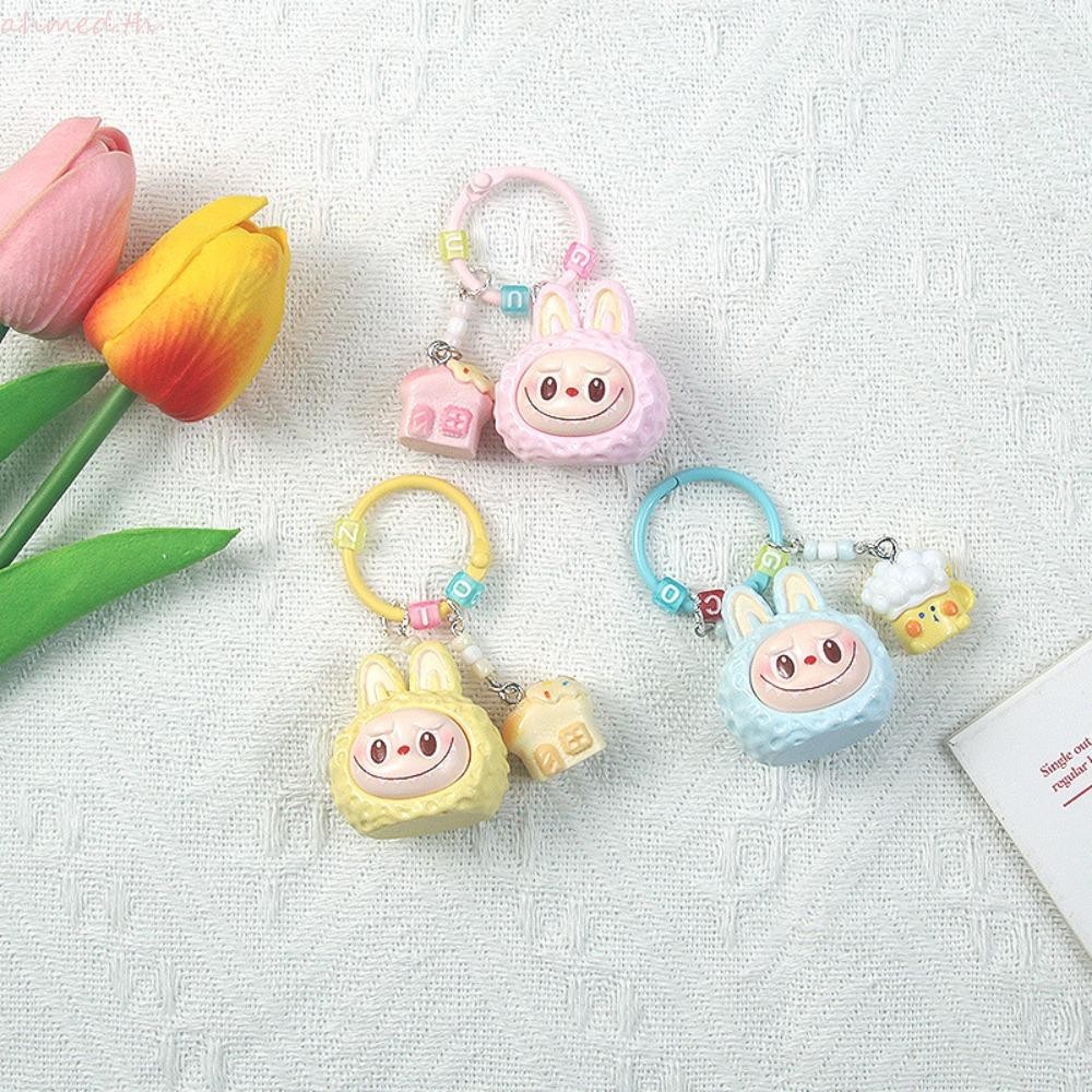 Ahmed Labubu พวงกุญแจ, เรซิ่น House Big Head Labubu พวงกุญแจ, น่ารัก ...