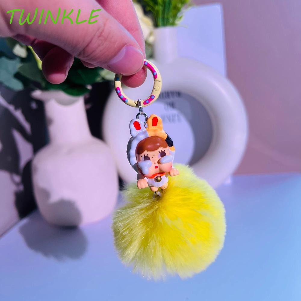 Twinkle1 Flocking Crybaby พวงกุญแจ, ซิลิกาเจลตุ๊กตาชุดตุ๊กตาพวงกุญแจ, น่ารักลูกอมสี Handmade ...