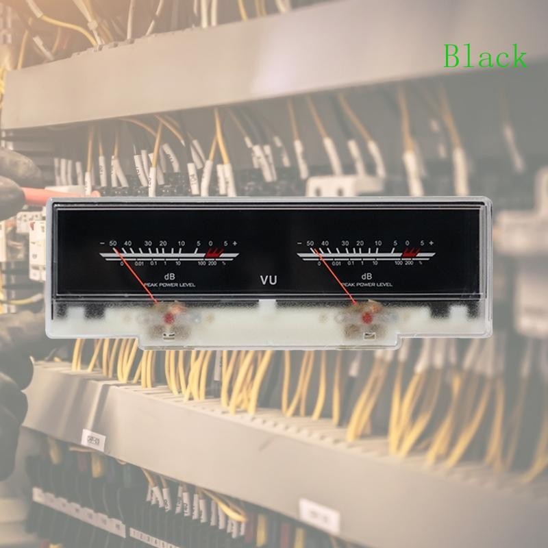 Black Compacy Analog Dual VU Meter ตัวบ่งชี้ระดับเสียง Splitter ...
