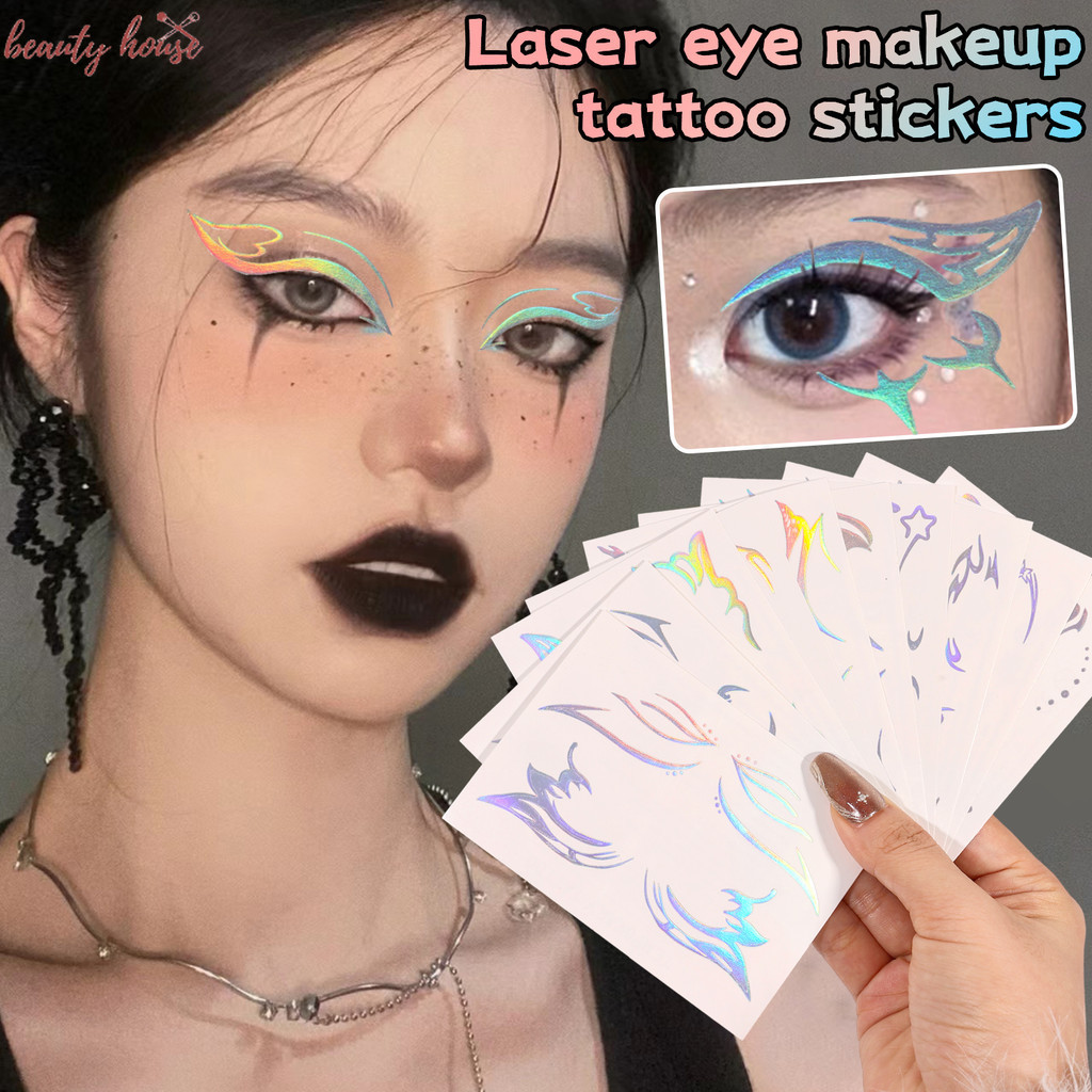 [BZ] 3D Water Transfer Eye Tattoos 10 ชิ้น กันน้ำและป้องกันเหงื่อ | สติ ...