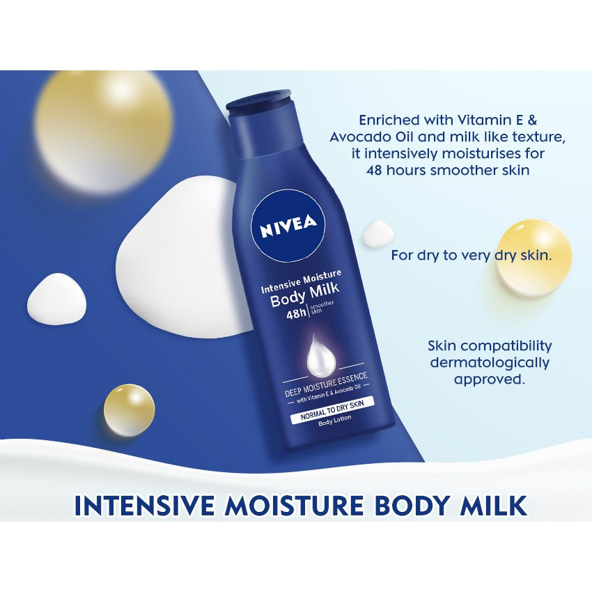 Nivea Intensive Moisture Body Milk / นีเวีย อินเทนซีฟ มอยส์เจอร์ โลชั่น ...