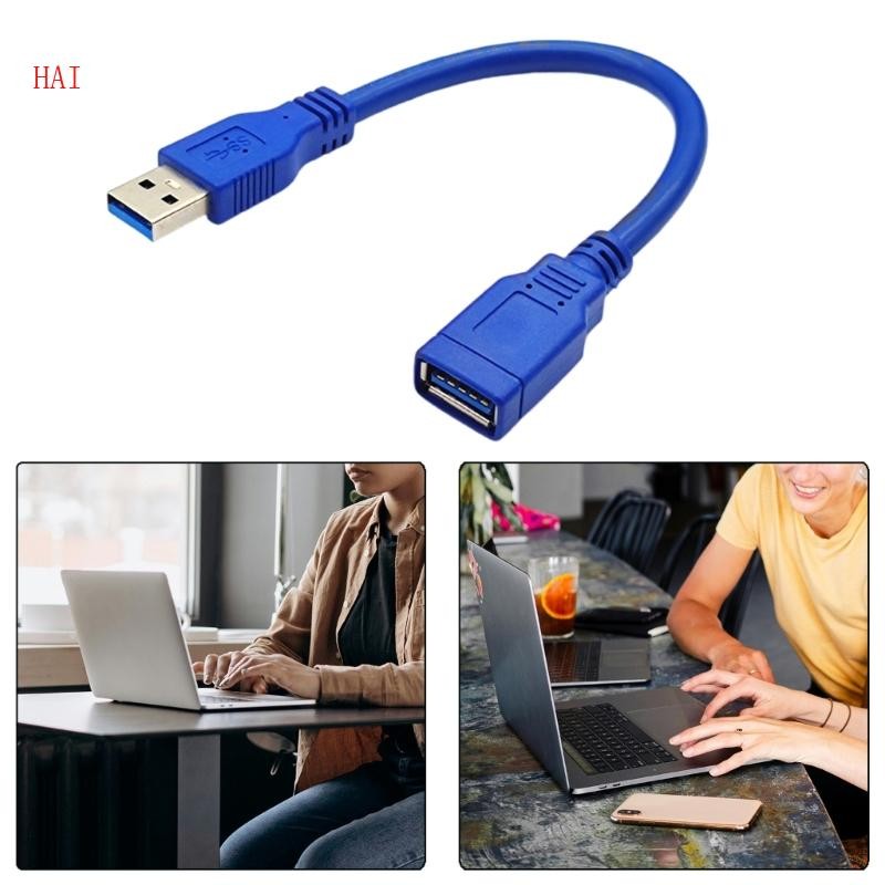 HAI Short USB 3 0 สายไฟต่อชายกับหญิง 5Gbps Fast Speed Data Sync Wire ...