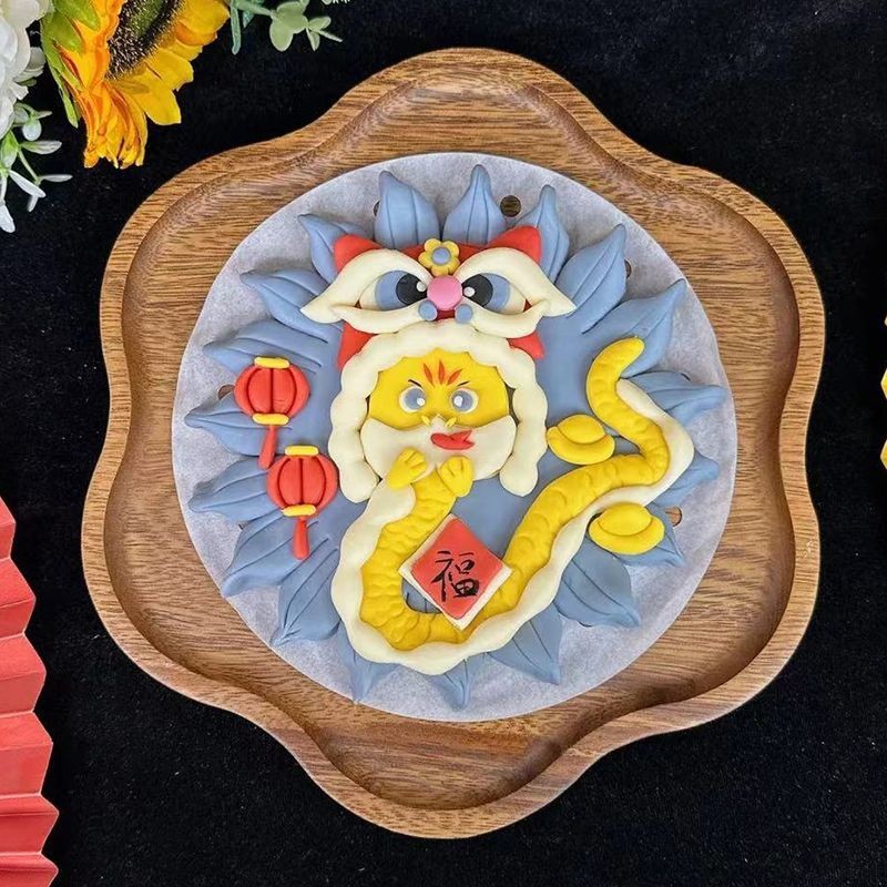 ปีมะเส็งสิงโตตื่นปั้นซาลาเปาปีใหม่การ์ตูนงูขนมปังปั้นกระเป๋าการ์ตูน ...