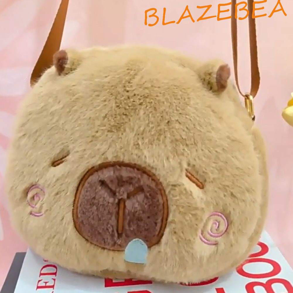 Blazebea Capybara กระเป๋าใส่เหรียญ,ซิป Runny Nose Capybara กระเป๋าโทรศัพท์ตุ๊กตา, Kawaii ความจุ ...