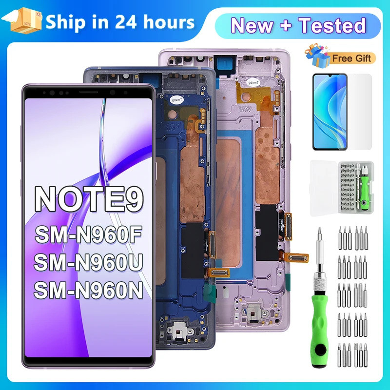 สําหรับ Samsung Note9 จอแสดงผล Touch Screen Digitizer Assembly สําหรับ Samsung หมายเหตุ 9 N960F ...