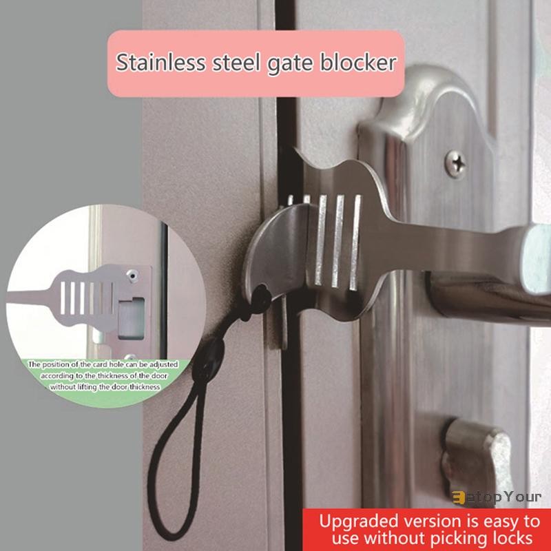Eatopyour] Safety Anti-theft Door Blocker แบบพกพา 11 ซม.สแตนเลสปลอดภัย ...
