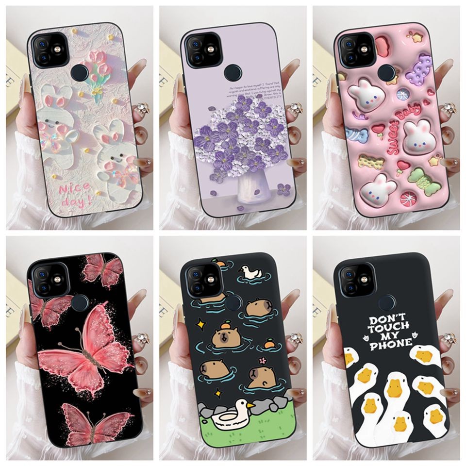 สําหรับ Itel P36 Play L6005 กรณีซิลิโคนอ่อนนุ่มสีดําการออกแบบใหม่ 2025 ...