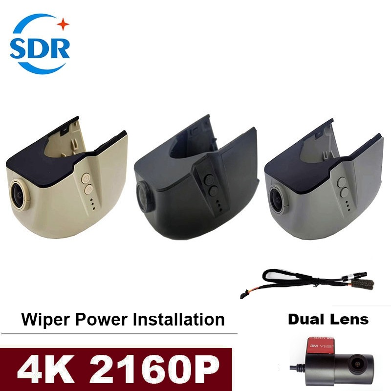 4K Dual เลนส์ Dash Cam Wifi รถ DVR กล้องสําหรับ audi q7 q5 q3 q2 q8 rs5 rs3 rs7 rs6 สําหรับ audi ...