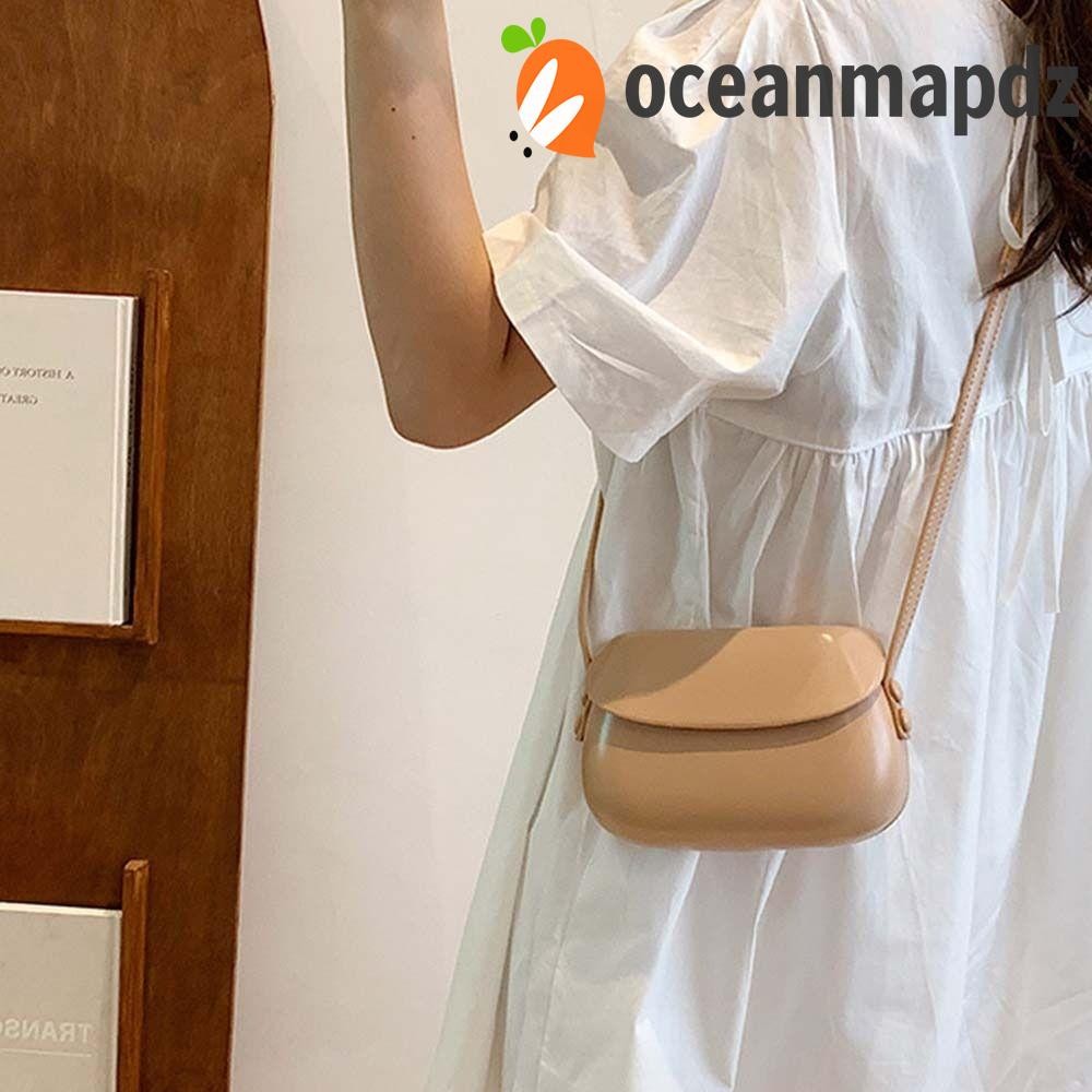 Oceanmapdz กระเป๋าเปลือกหอยสีลูกกวาด, หนัง PU สีทึบ Flap Crossbody กระเป๋า, กระเป๋าสะพายดีไซน์ ...