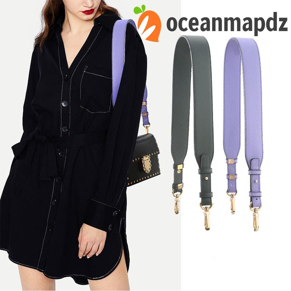 Oceanmapdz สายสะพายไหล่กว้าง Solid Women Crossbody ปรับ PU หนังกระเป๋าสะพายอะไหล่ | Shopee Thailand