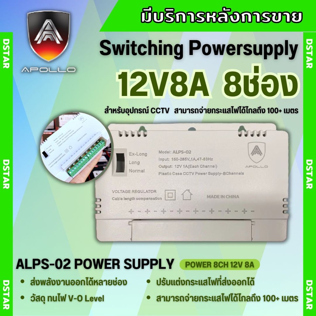 APOLLO ALPS 01/02 สวิตชิ่งเพาเวอร์ซัพพลาย 12V สำหรับกล้องวงจรปิด CCTV 8Ch 4CH | Shopee Thailand
