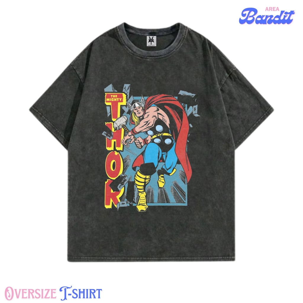Bandit Area "เสื้อยืด Marvel" เสื้อยืดล้างโอเวอร์ไซส์ | Shopee Thailand