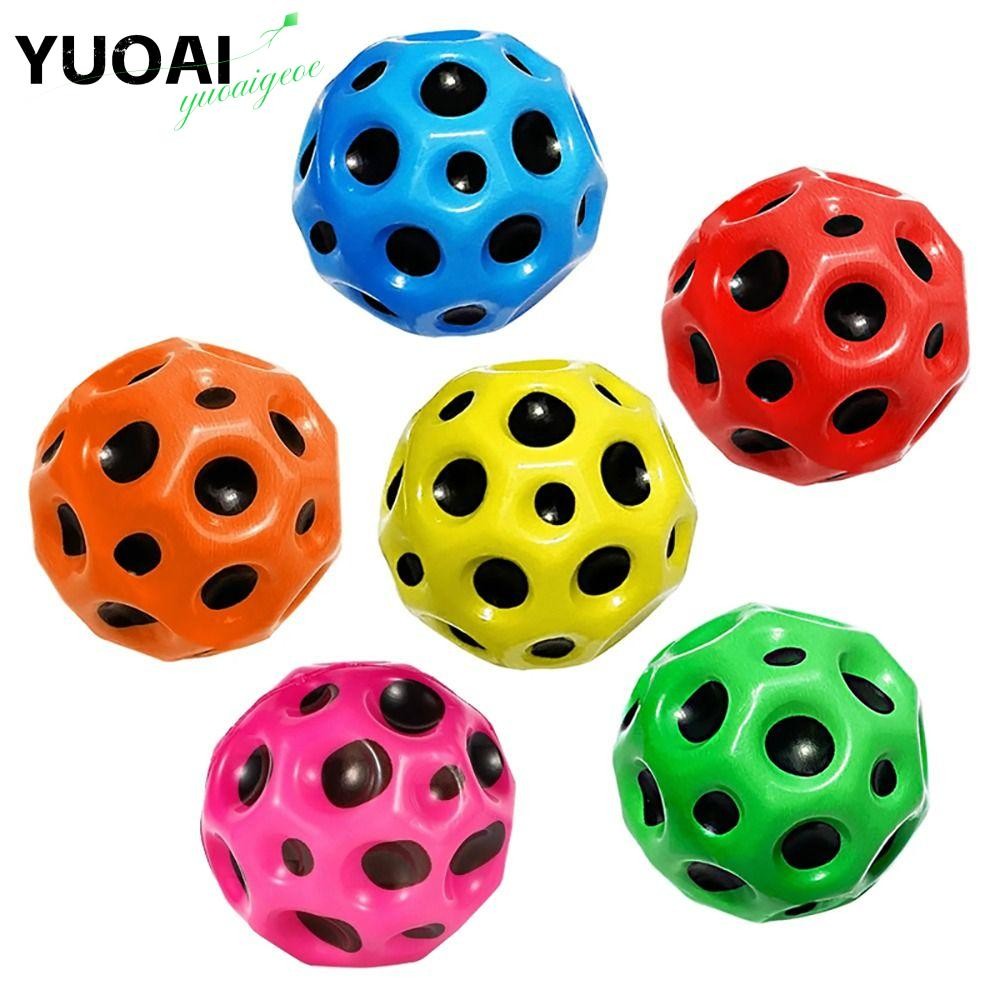 YUOAI Toy Ball, Ergonomic Moon Shape Bouncing Ball, PU Soft มีรูพรุน ...