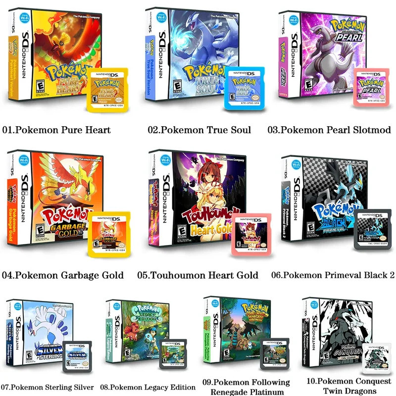 2024 การ์ดเกม NDS เวอร์ชันใหม่ของเกมต้นฉบับสีดํา 2 เงินที่ยอดเยี่ยม ...