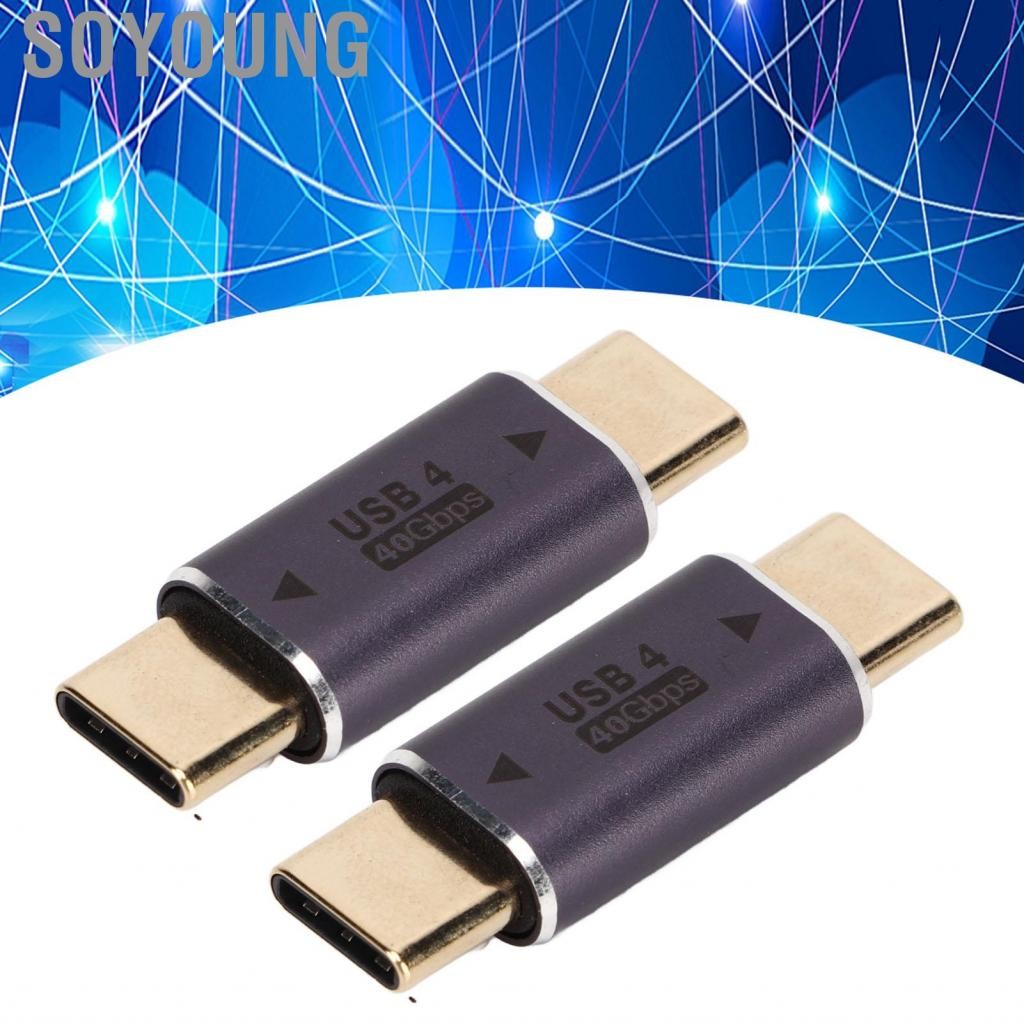 Soyoung 2 ชิ้นประเภท C ชายอะแดปเตอร์ 40Gbps 100W สำหรับสมาร์ทโฟนแล็ปท็ ...
