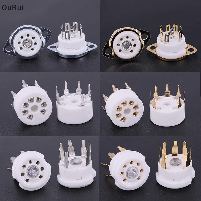 {HotJan} 1pcs 6AQ5 EAA91 6J1 6J2 6X4 6Z4 ซ็อกเก็ตหลอดGold-plated Socket ...