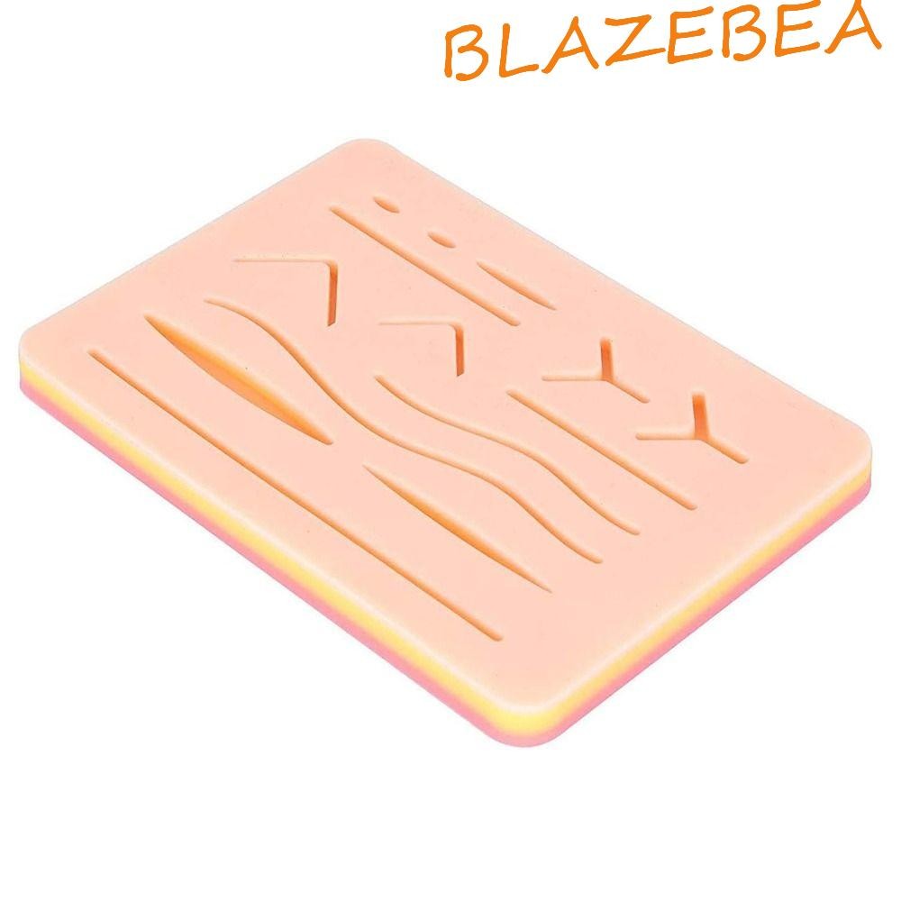Blazebea แผ่นฝึกเย็บ 3 ชั้น 14 แผลแผ่นผิวซิลิคอนทนทานยาวนานตาข่ายแบบพกพา Hard To Rip การฝึกอบรม ...