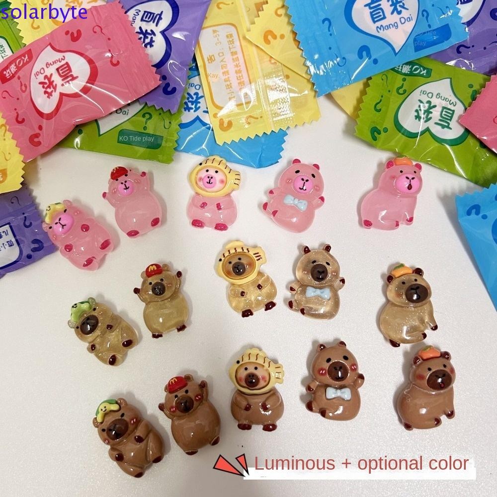 Solarbyte 20 ชิ้น Mini Capybara Luminous เครื่องประดับ, Luminous Light ใน Dark Capybara ตุ๊กตา ...