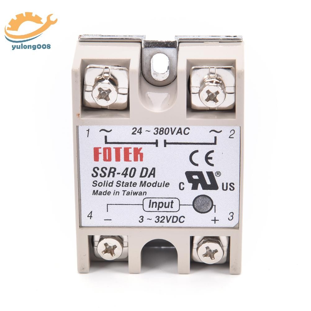 [MR] รีเลย์โซลิดสเตตอุตสาหกรรม SSR 40A พร้อมธงป้องกัน SSR-40DA 40A ควบคุม DC AC TH | Shopee Thailand