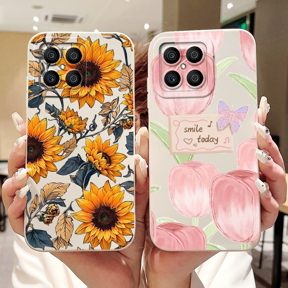 Honor X8 TFY-LX1 TFY-LX2 TFY-LX3 ดอกทิวลิปที่สวยงามดอกทานตะวันผีเสื้อเค ...