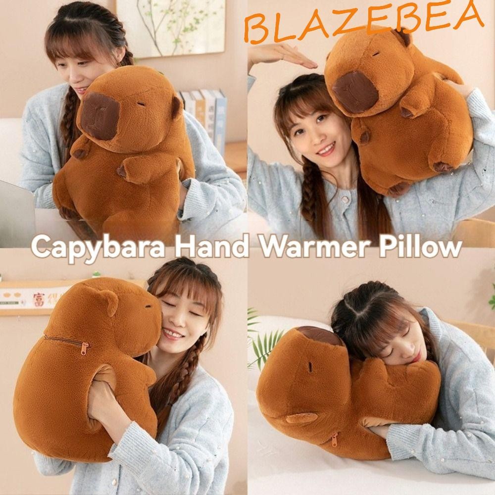 Blazebea Capybara หมอนอุ่นมือ,การ์ตูนนุ่ม Capybara ตุ๊กตามืออุ่น, Kawaii PP ผ้าฝ้ายแบบพกพาตลก ...