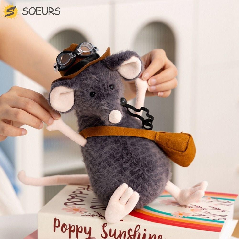 SOEURS Lachlan Mouse Plush Doll, Fluffy PP Cotton Sad Mouse Plush Toy ...